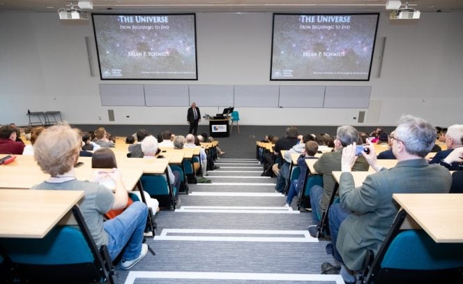 Nobel Laureate Prof Brian Schmidt lectures to full house at MU | Maynooth University